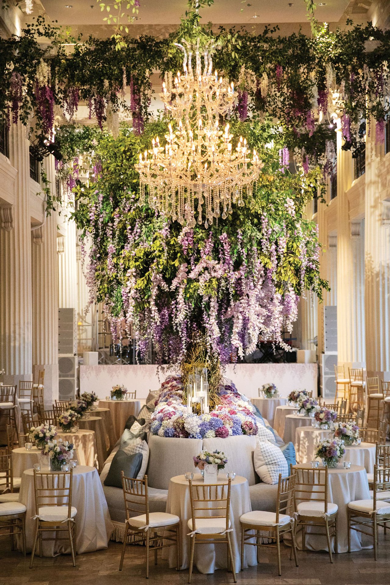 Luxury Wedding Reception with Wisteria Installation