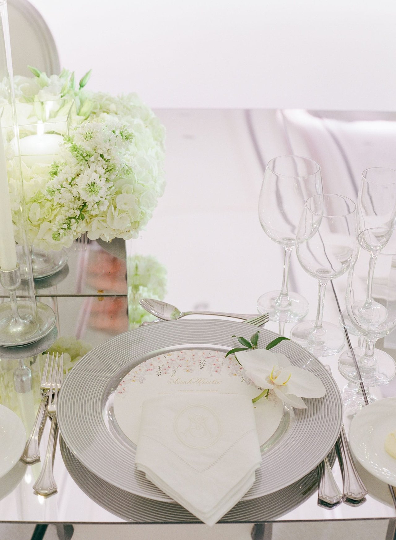 Monogram Napkin at Guest Place Setting