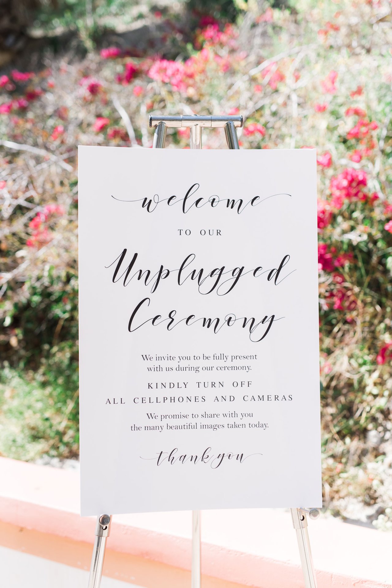 Unplugged Ceremony Wedding Sign