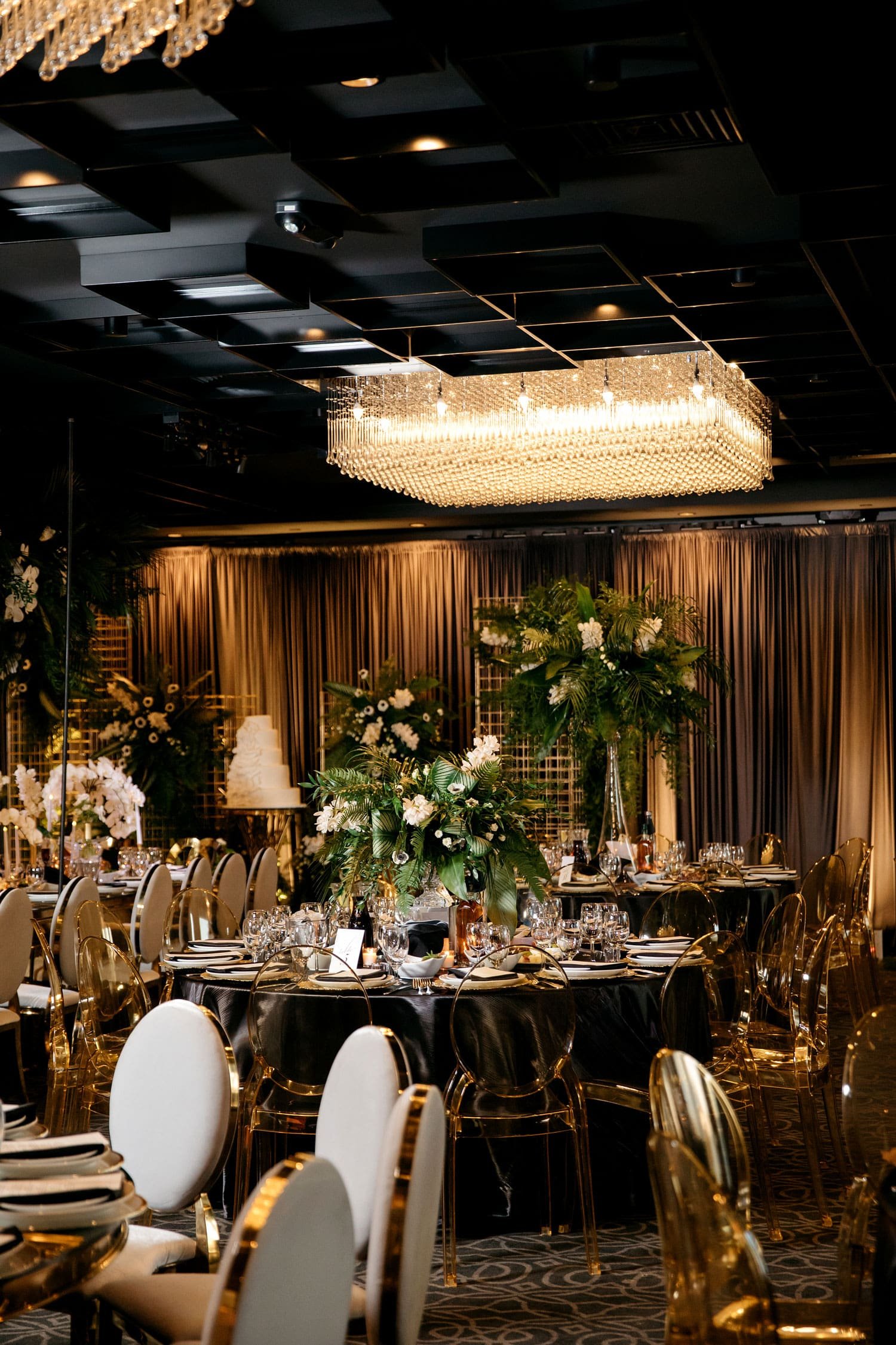 White & Gold Chairs at Luxury Wedding
