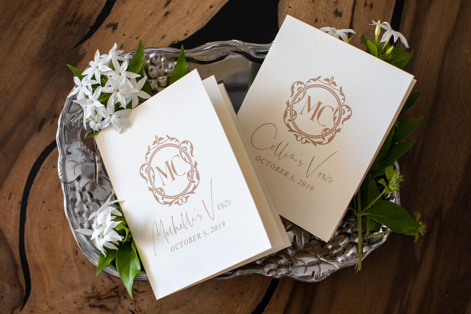 Monogrammed Wedding Vow Books