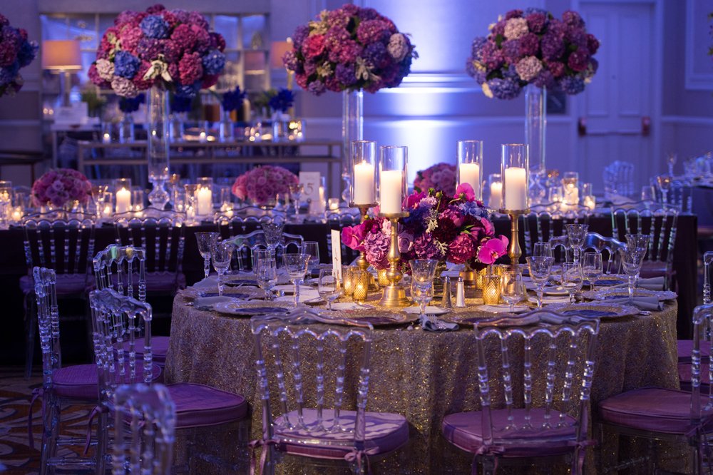 Purple Color Palette at Wedding Reception