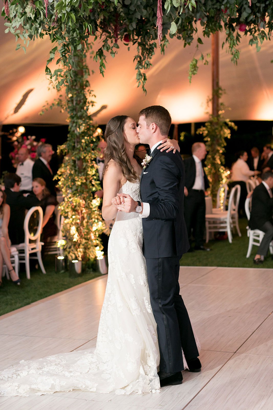 Bride & Groom Kiss During First Dance