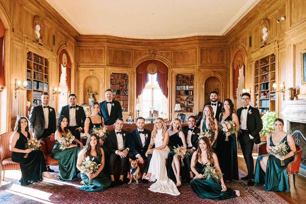 Formal Wedding Party Portrait at Oheka Castle