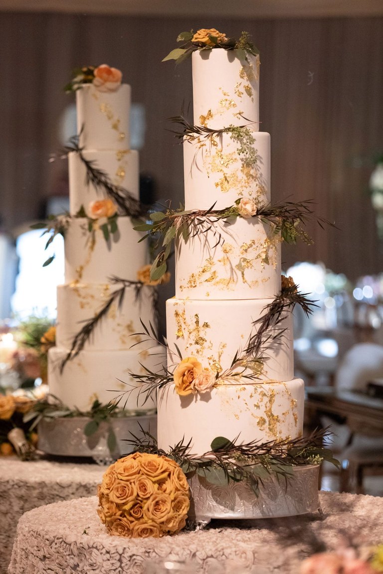 Gold-Leaf & Yellow Flower Cake