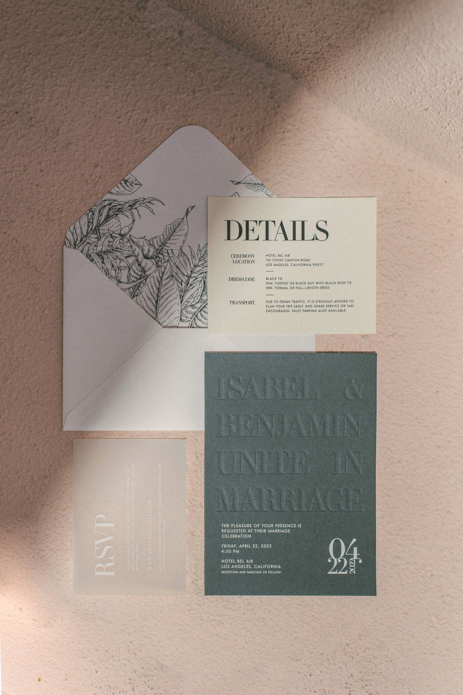 Modern Wedding Invitation with Block Letters