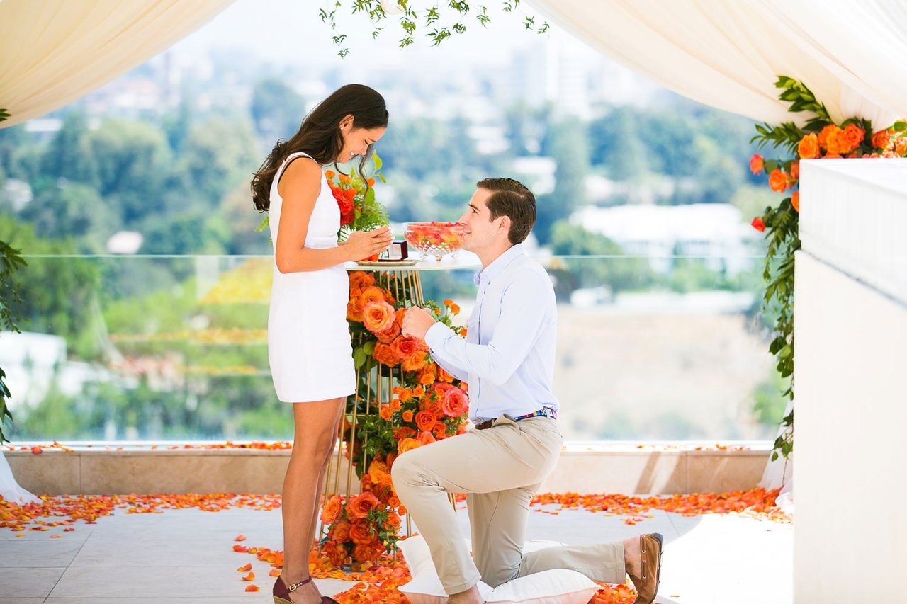 Groom Proposing at Bride's Parents' Home