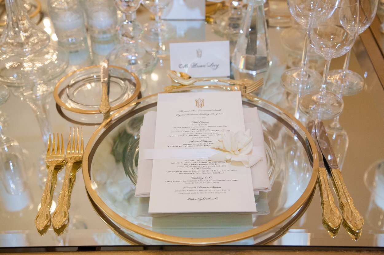 Gold Place Setting with Cream Blossom