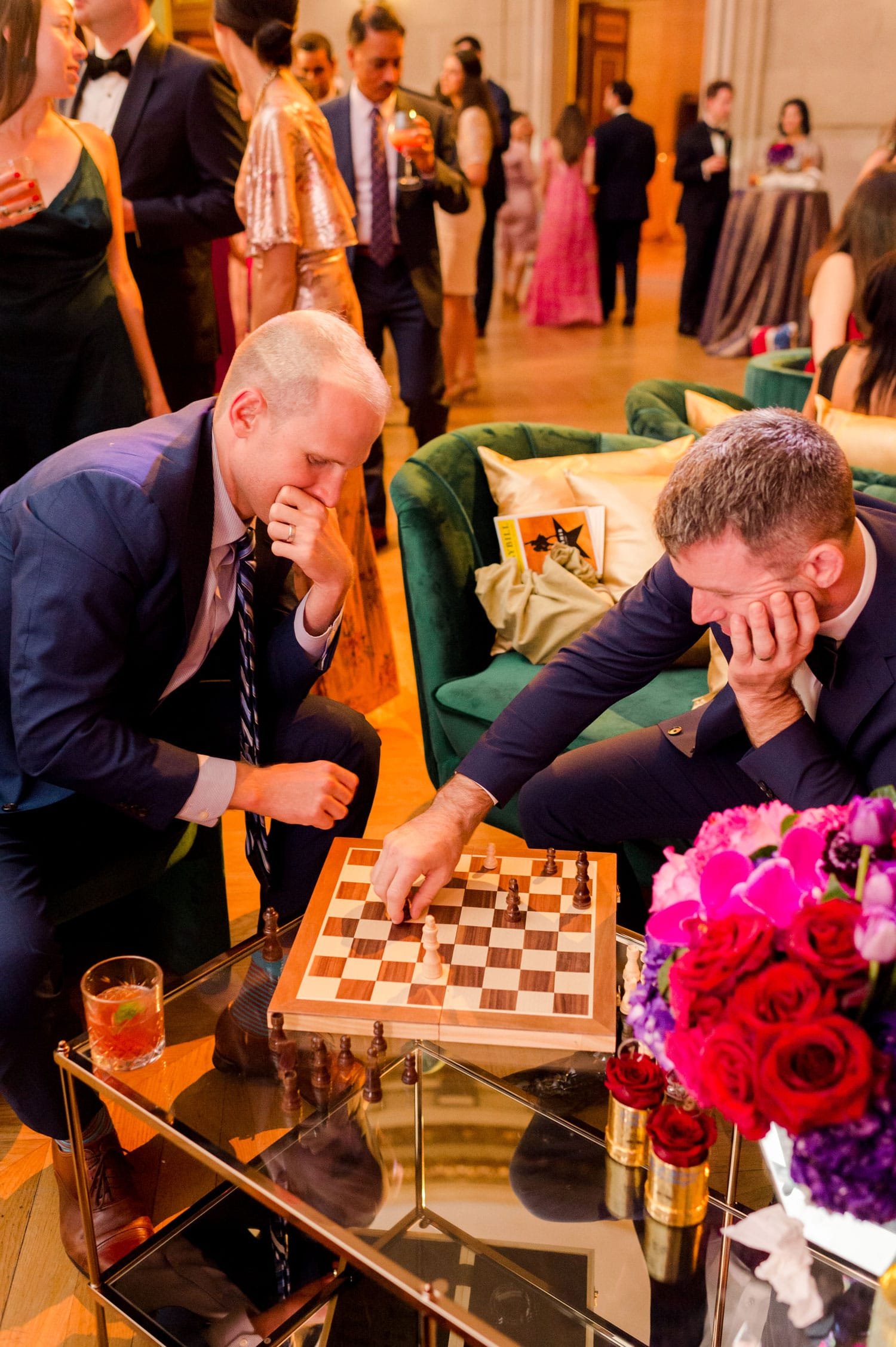 Guests Playing Chess at Wedding