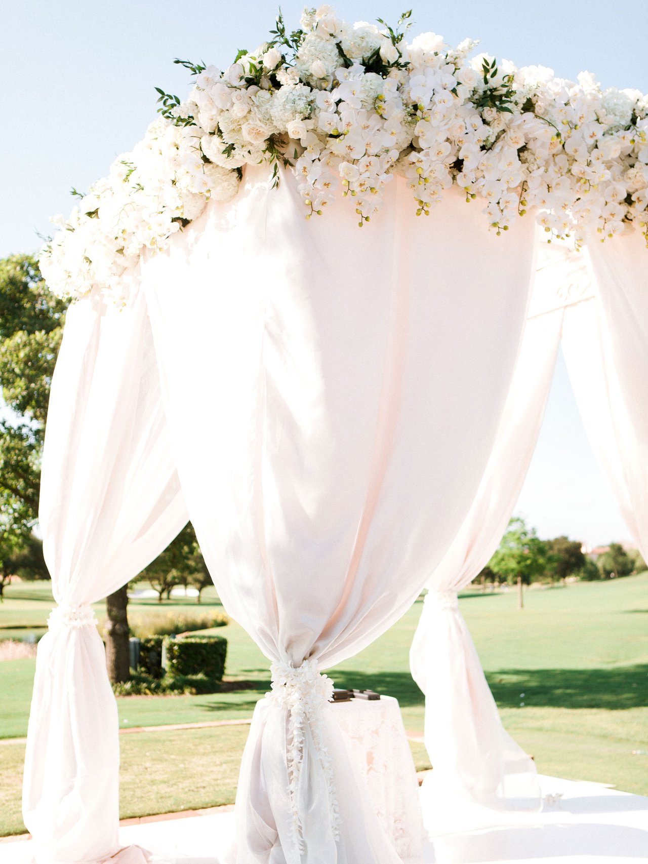 Ceremony Arbor with White Drapery