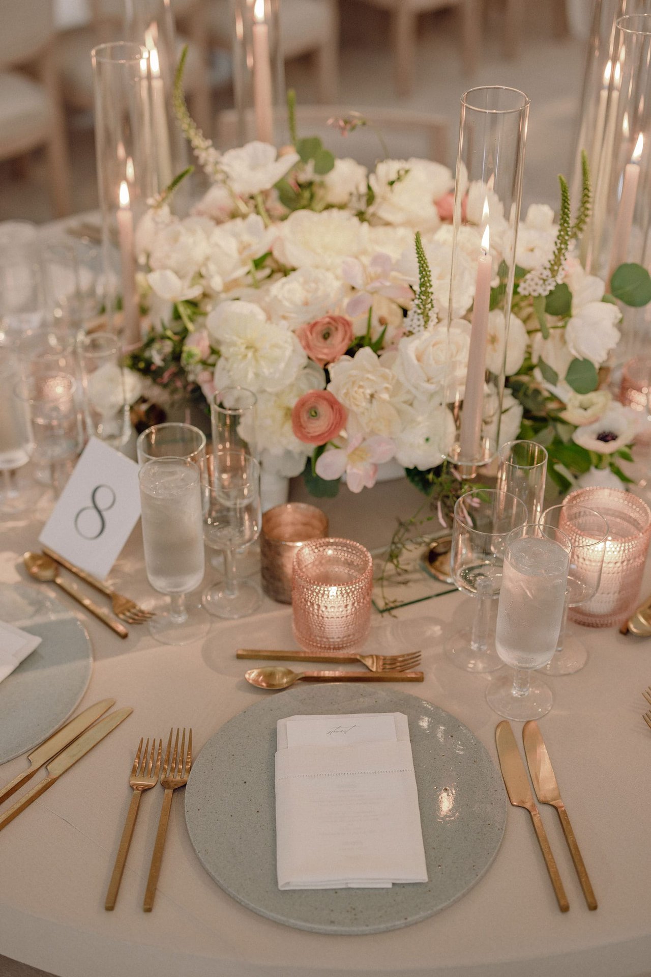 Neutral Place Setting at Luxury Wedding