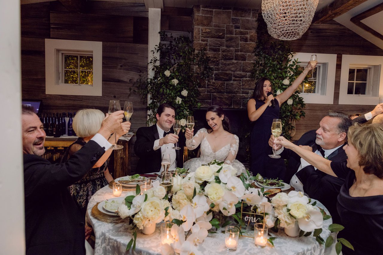 Bride & Groom at Family Table