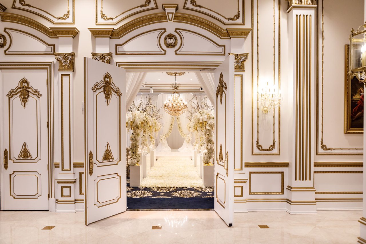 White & Gold Castle Ballroom