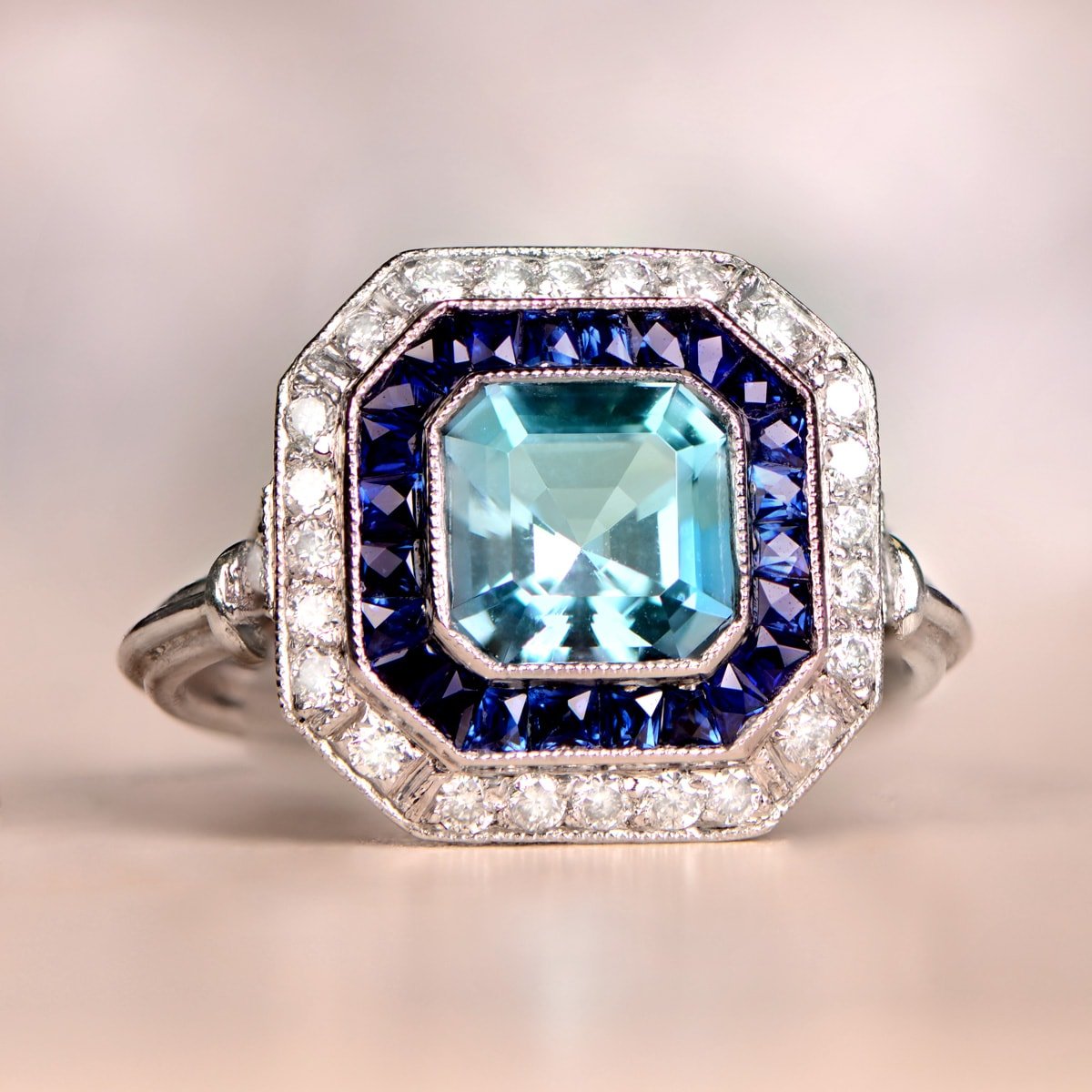 Two-Tone Blue Wedding Ring