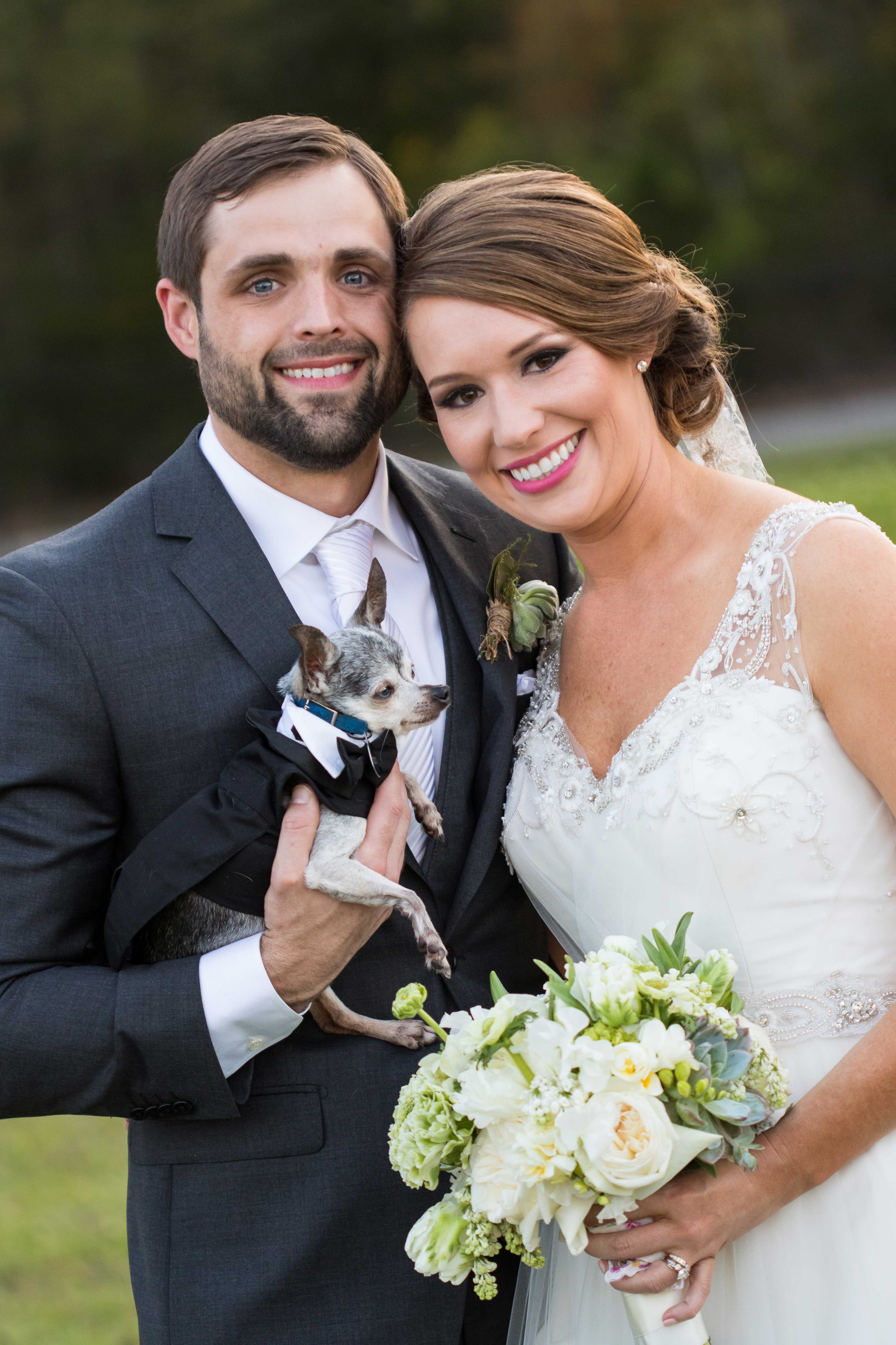 Texas Bride & Groom with Dog