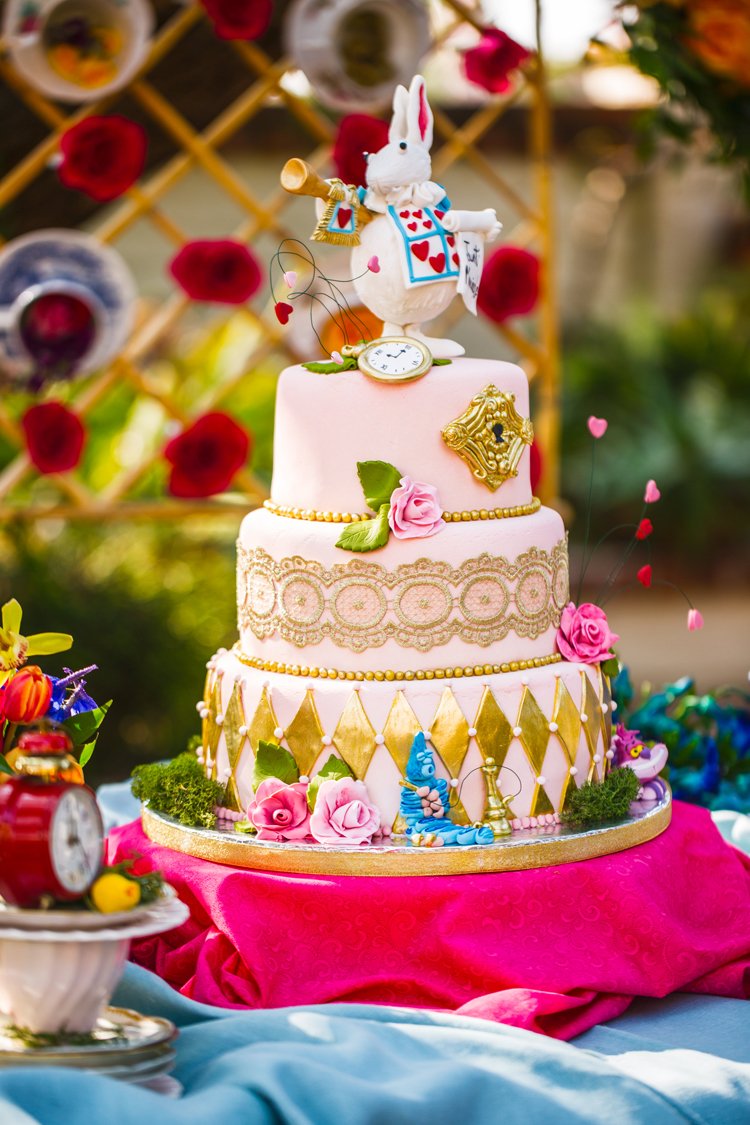 Whimsical cake with White Rabbit