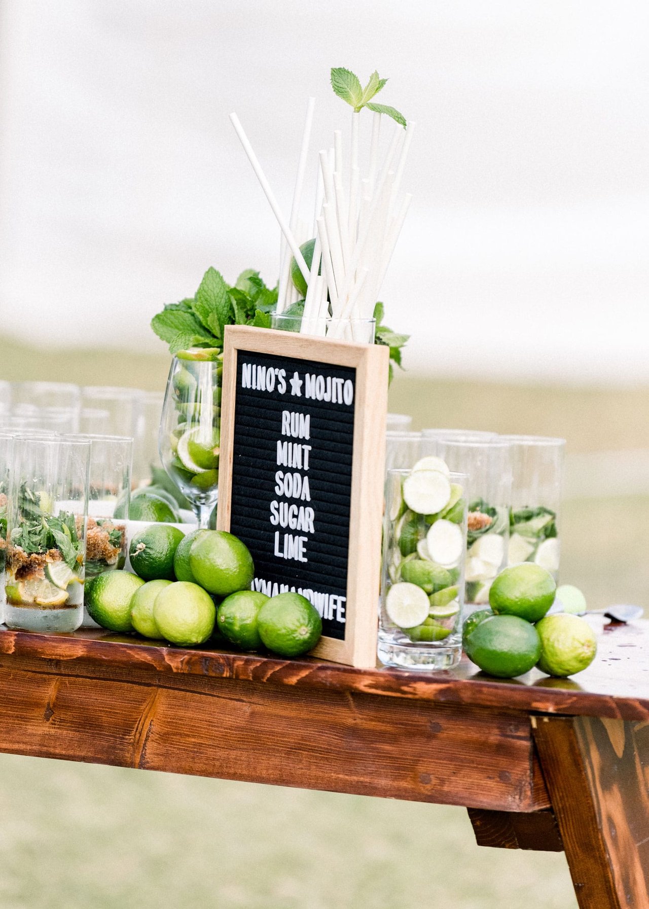 Mojito Station at Wedding Cocktail Hour