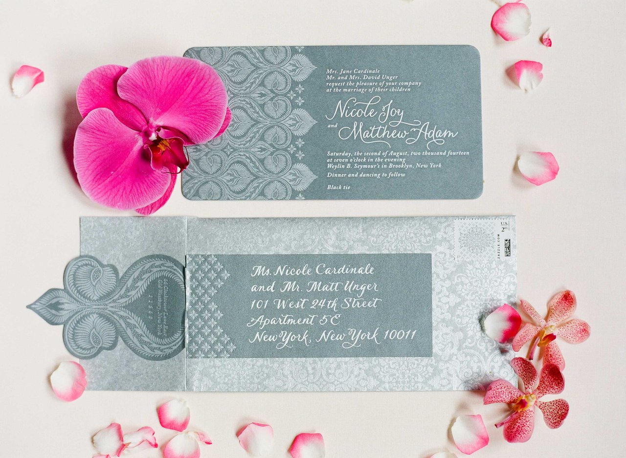 Grey & Silver Wedding Invitation