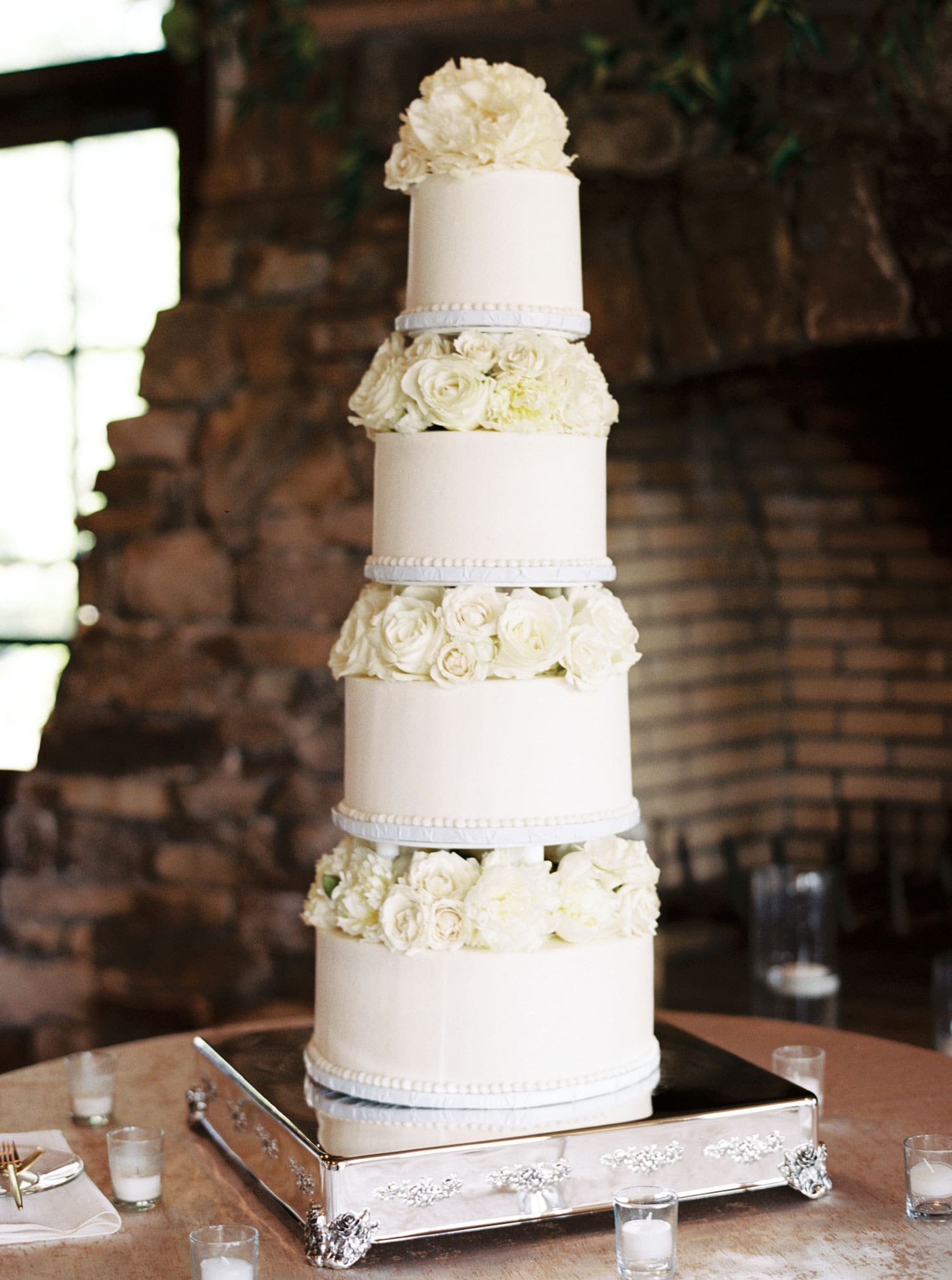 Four-Layer Cake with Flower Tiers