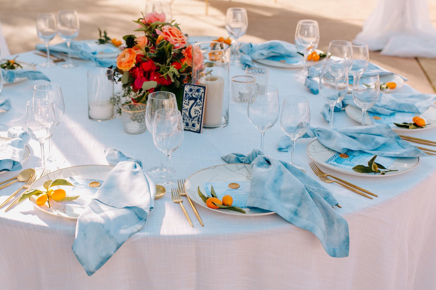 Spanish-Style Courtyard Reception Tablescape