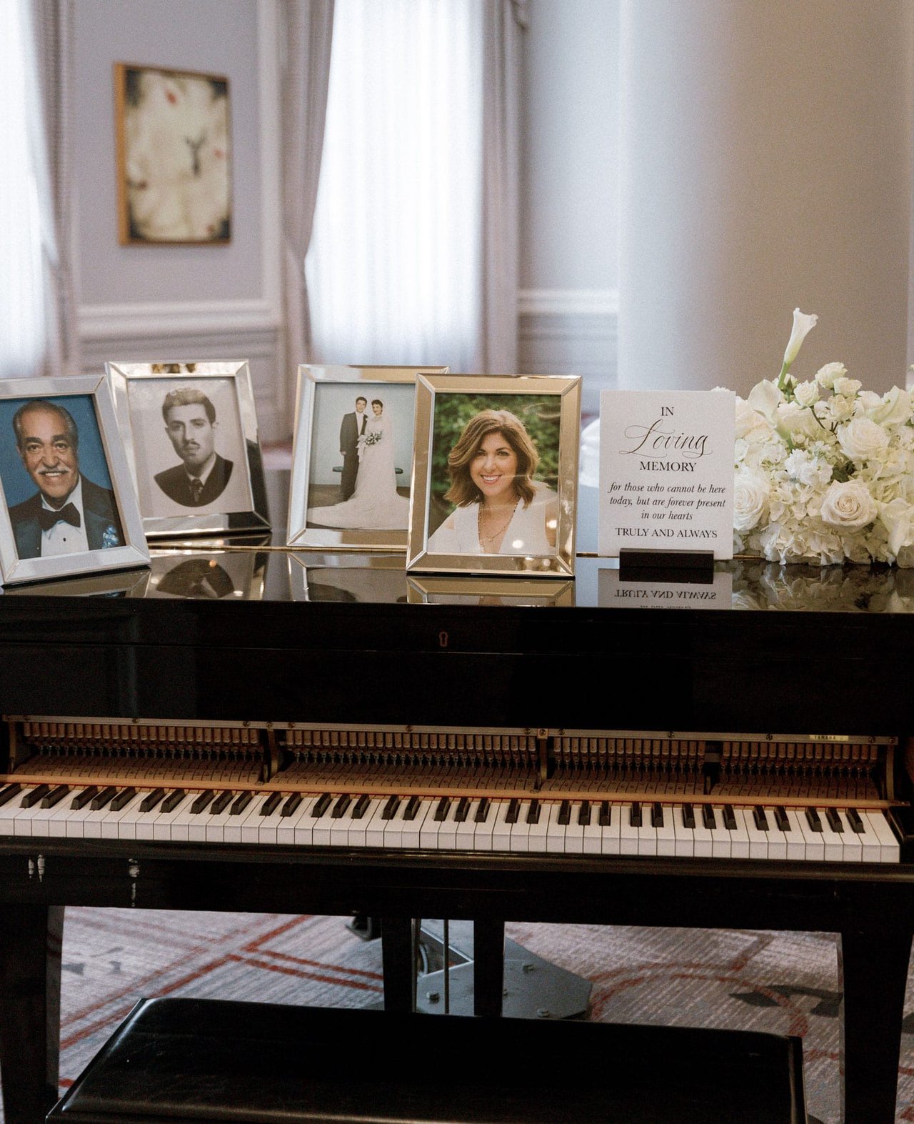 "In Loving Memory" Photo Display on Piano