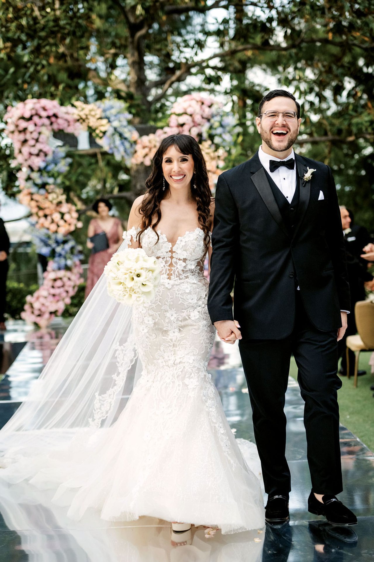 Bride & Groom Portrait at Pastel Ceremony