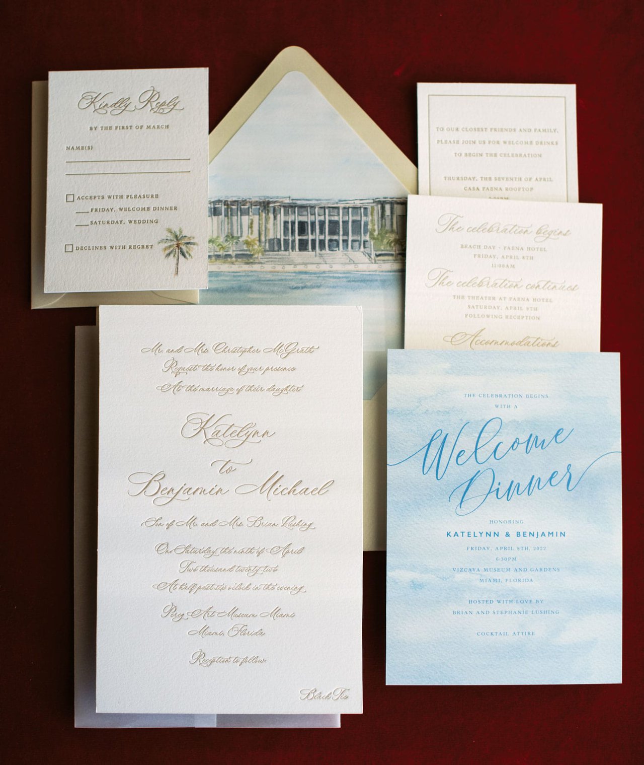 Watercolor Miami Invitation Suite