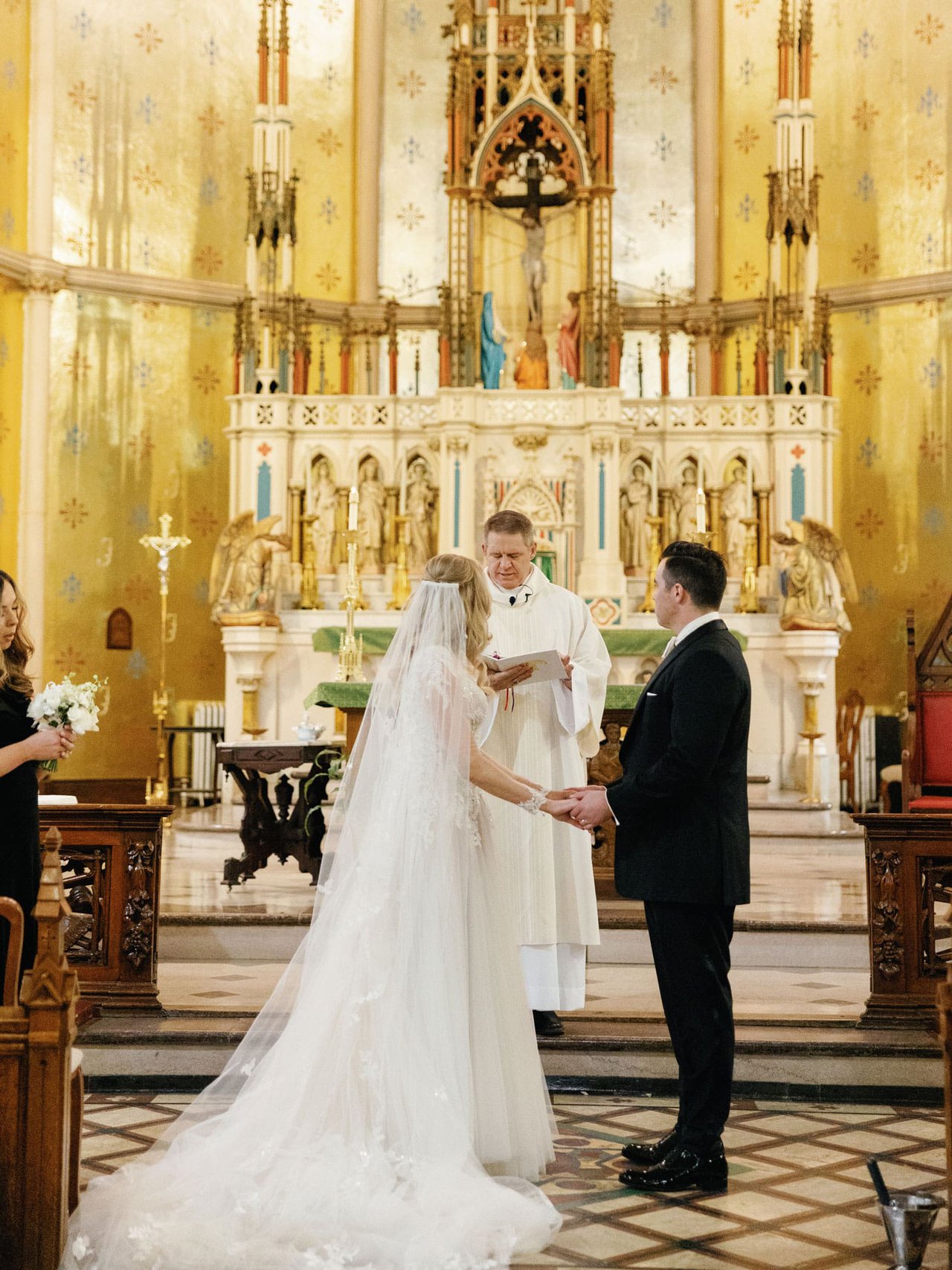 Bride and Groom at Church Altar
