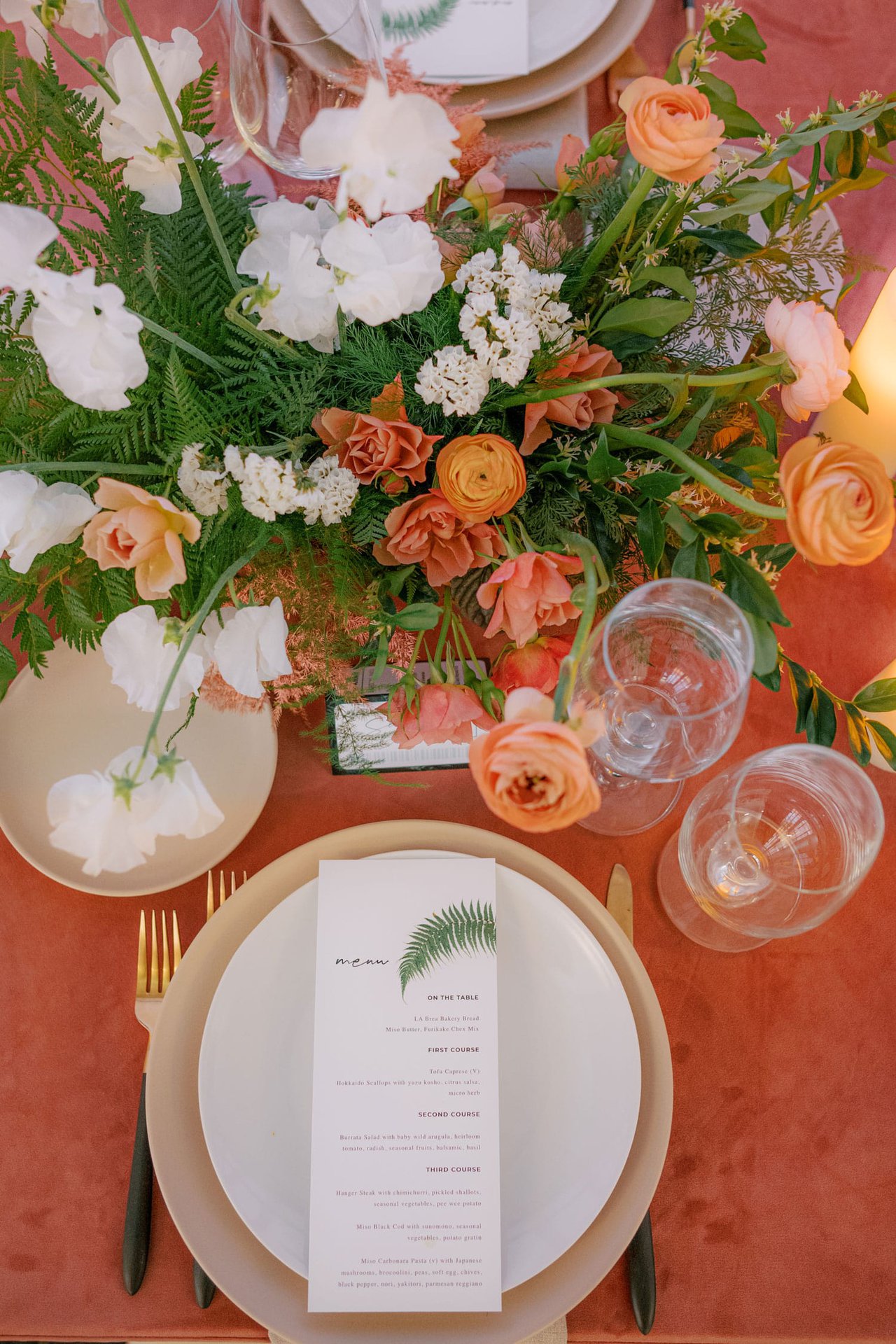 Punch-Toned Wedding Place Setting