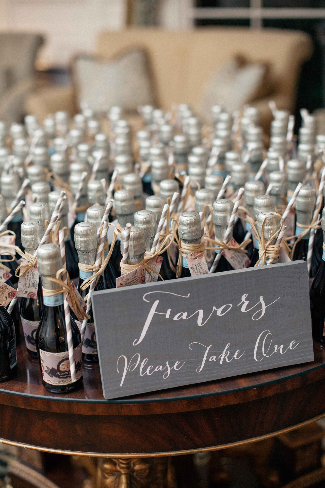 Miniature Bottles of Prosecco as Favors
