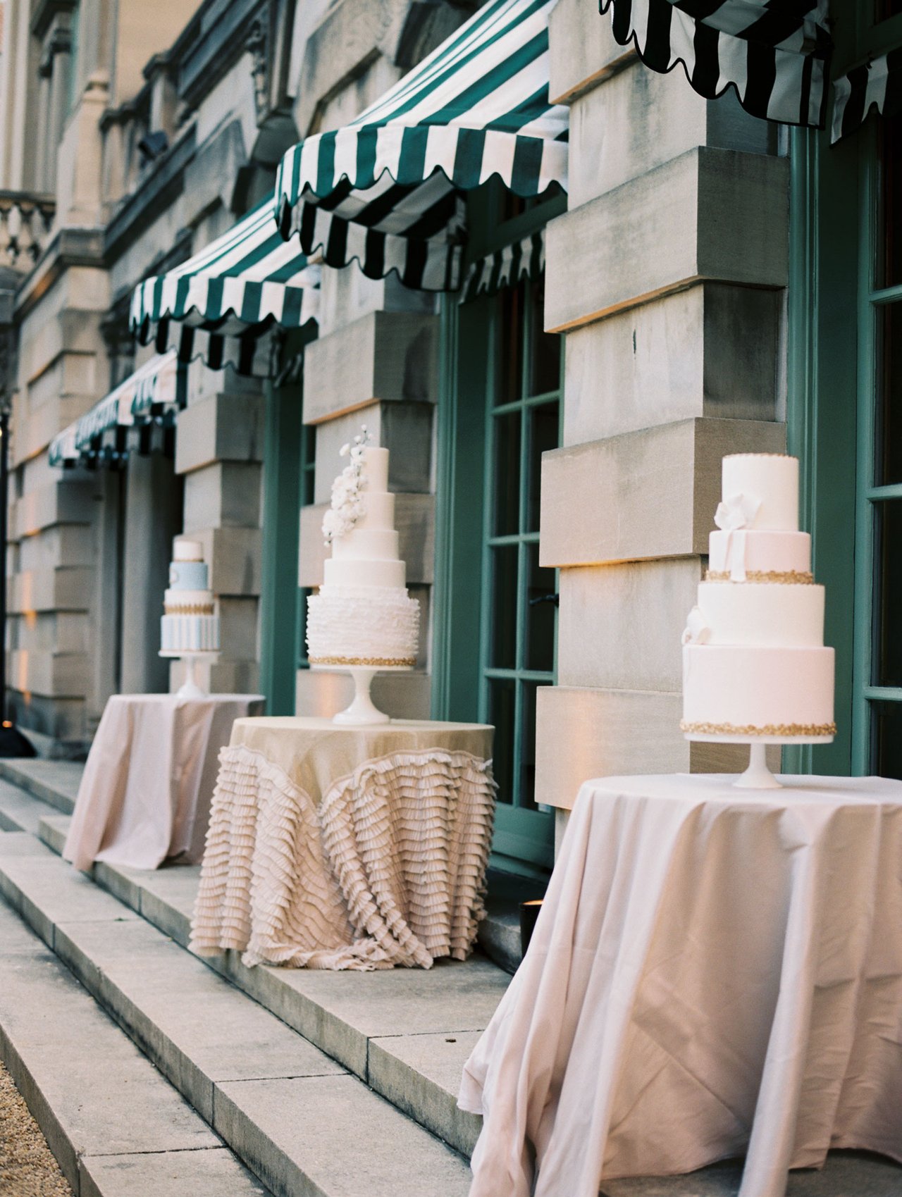 Three Cakes on Separate Displays