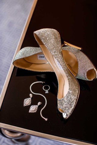 Shimmering Bridal Accessories, Heels, Jewelry