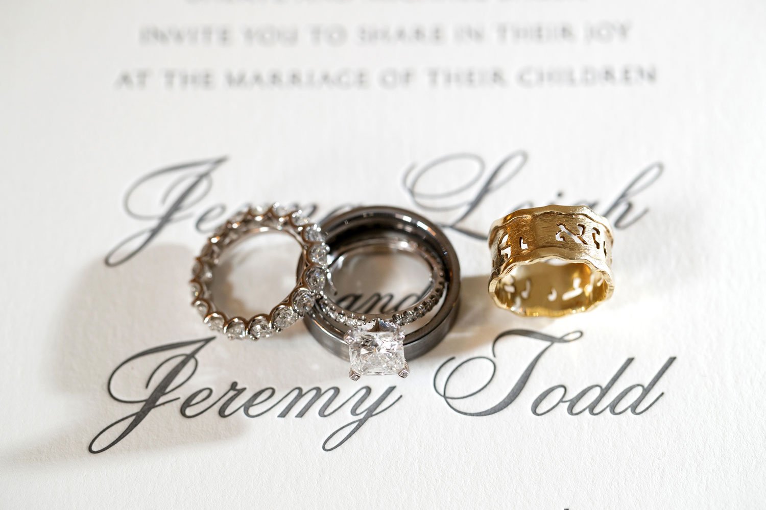 Wedding Rings on Wedding Invite
