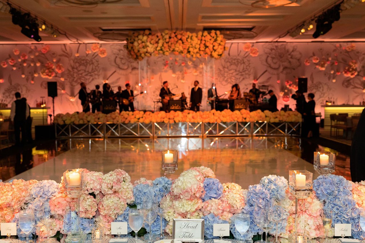 Head Table Facing Dance Floor & Band Stage