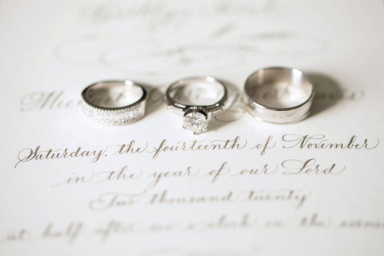 Wedding Rings on Classic Invitation