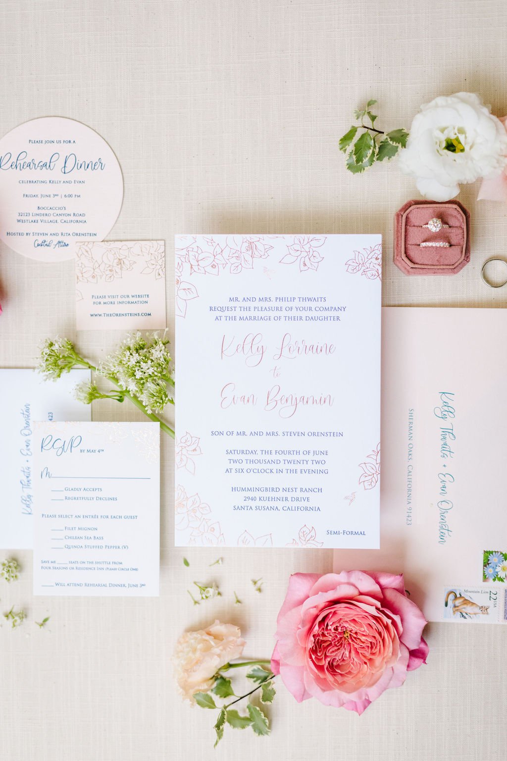 Light Pink Wedding Invitation Suite