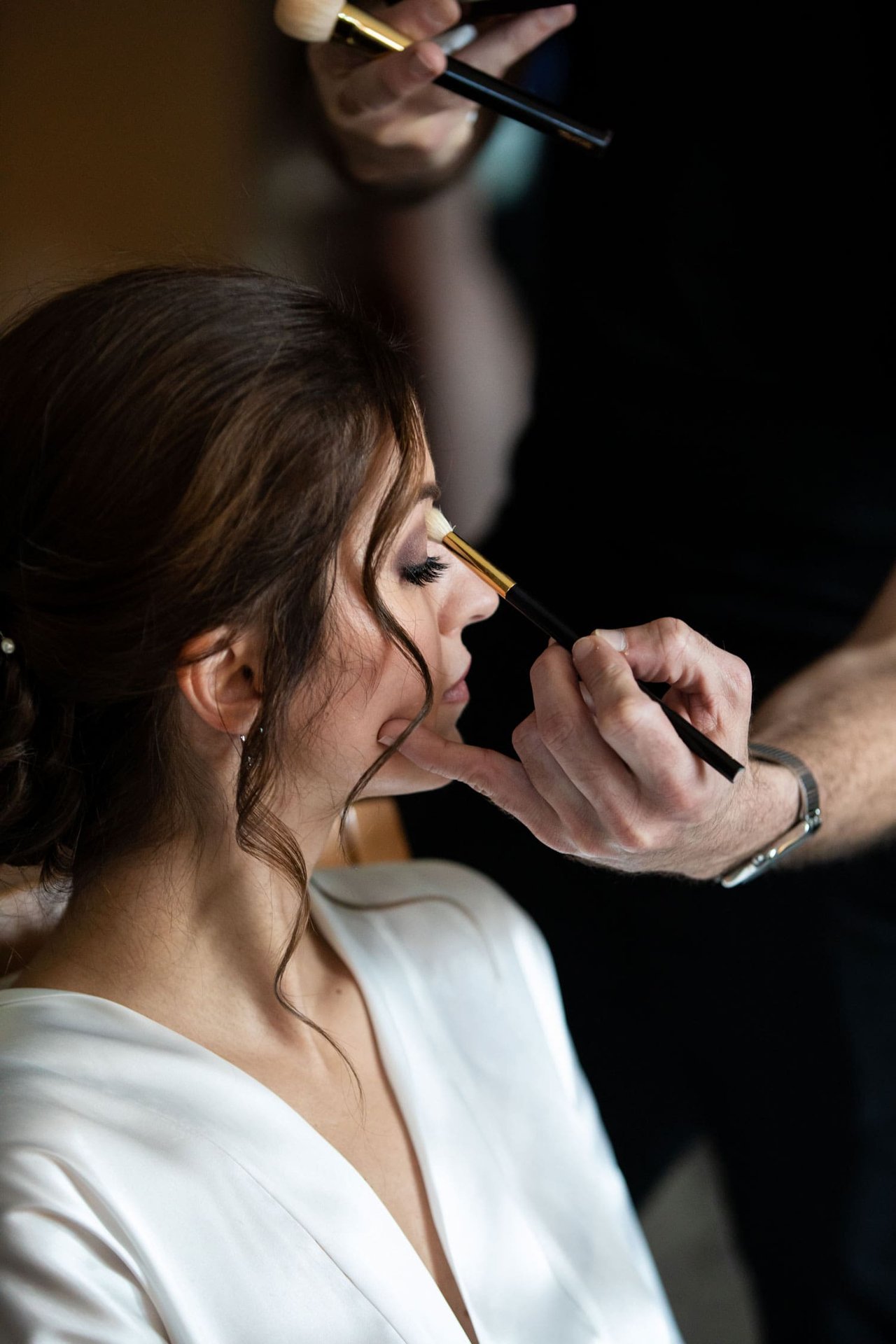 Bride Getting Makeup Done