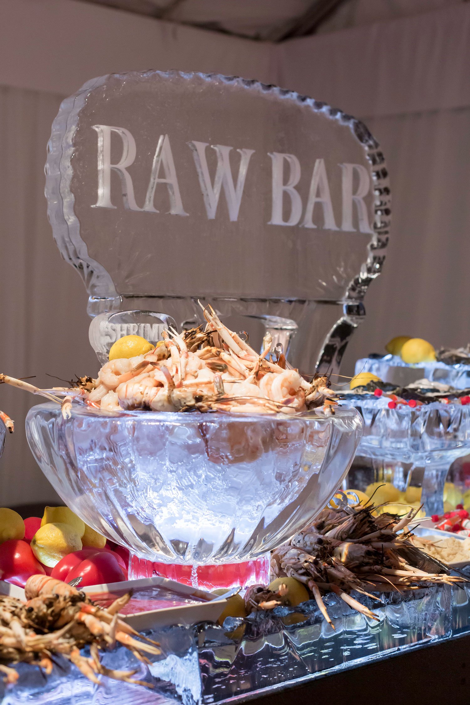 Raw Bar Ice Sculpture at Wedding