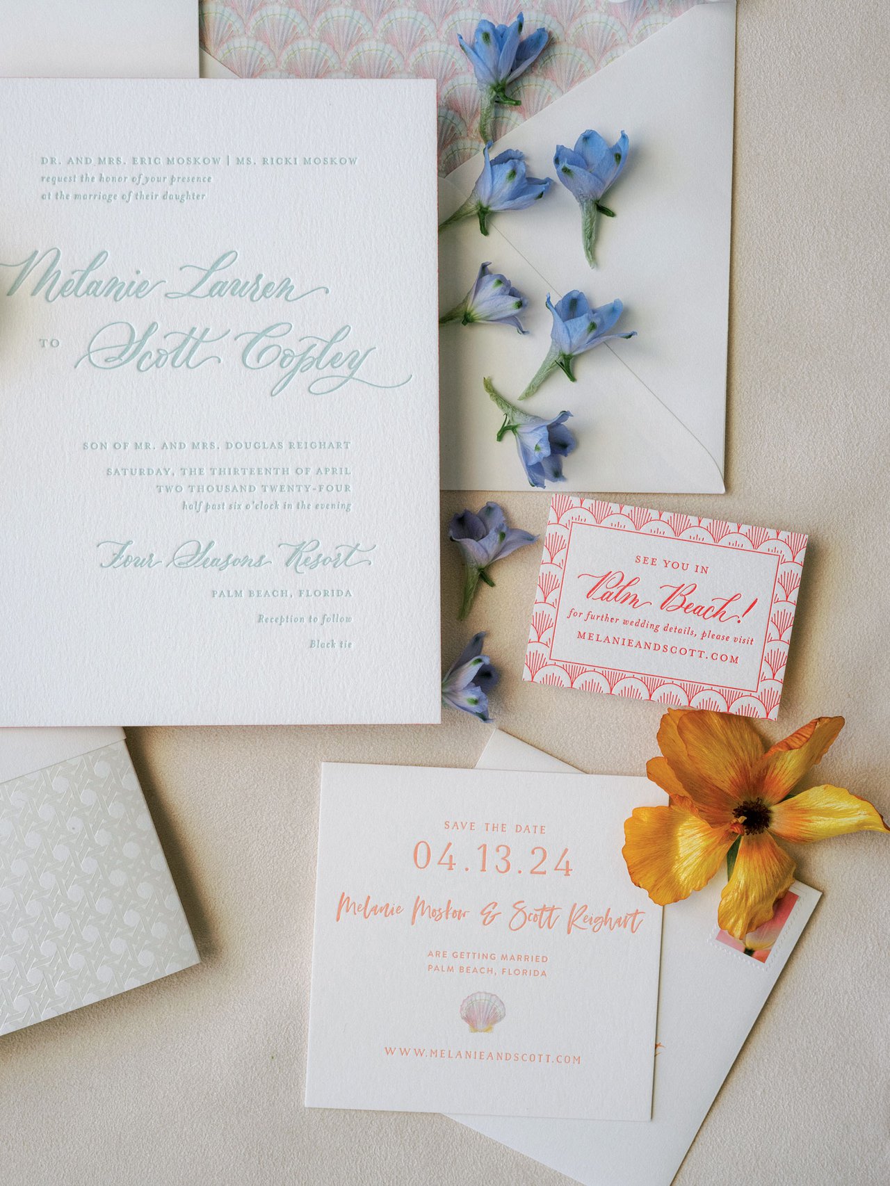 Multicolored Pastel Wedding Invitation