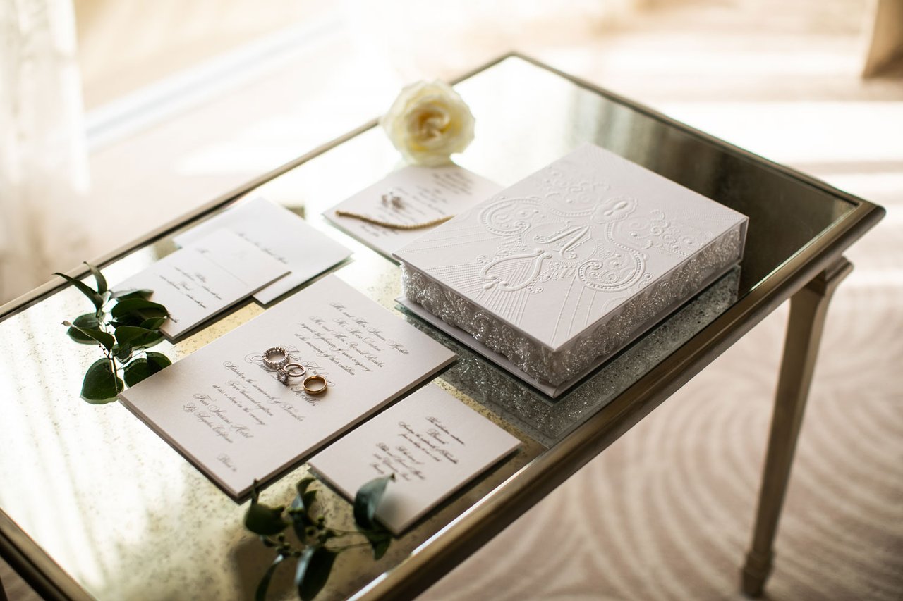 Elegant White Boxed Invitation Suite