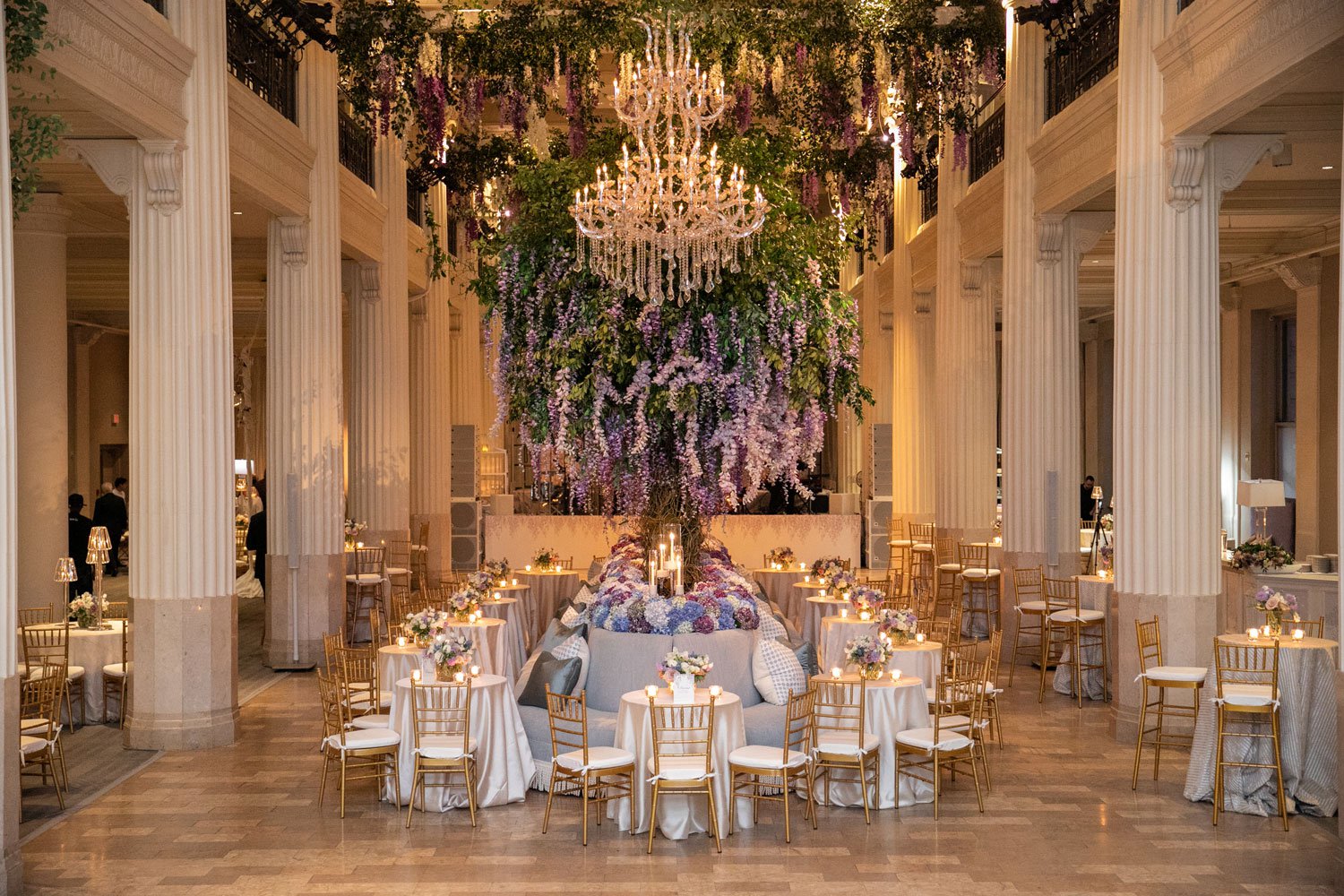 Lavender Wedding with Wisteria Installation