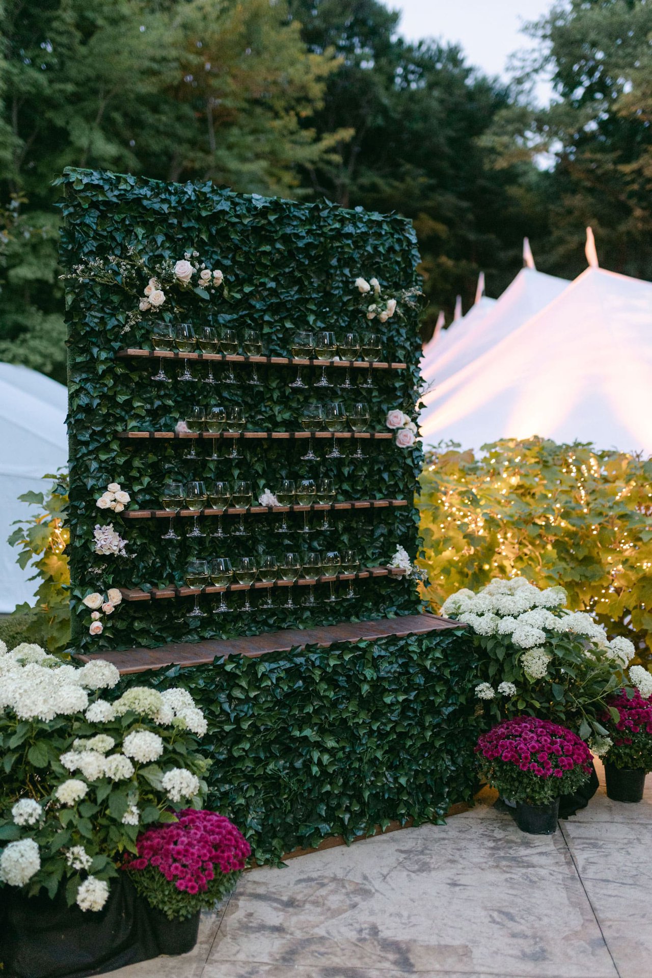 Wine Glass Display at Cocktail Hour