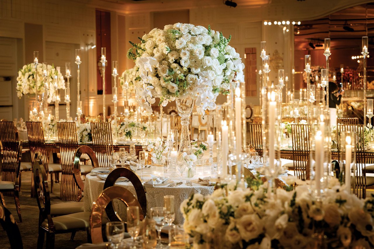 Spring-Themed Pastel Ceremony + Luxury Ballroom Reception