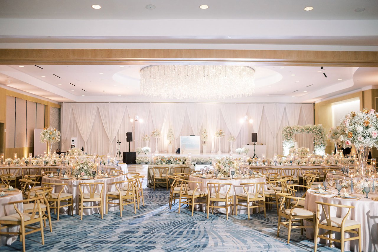 Blue, White, and Gold Ballroom Wedding in Fort Lauderdale