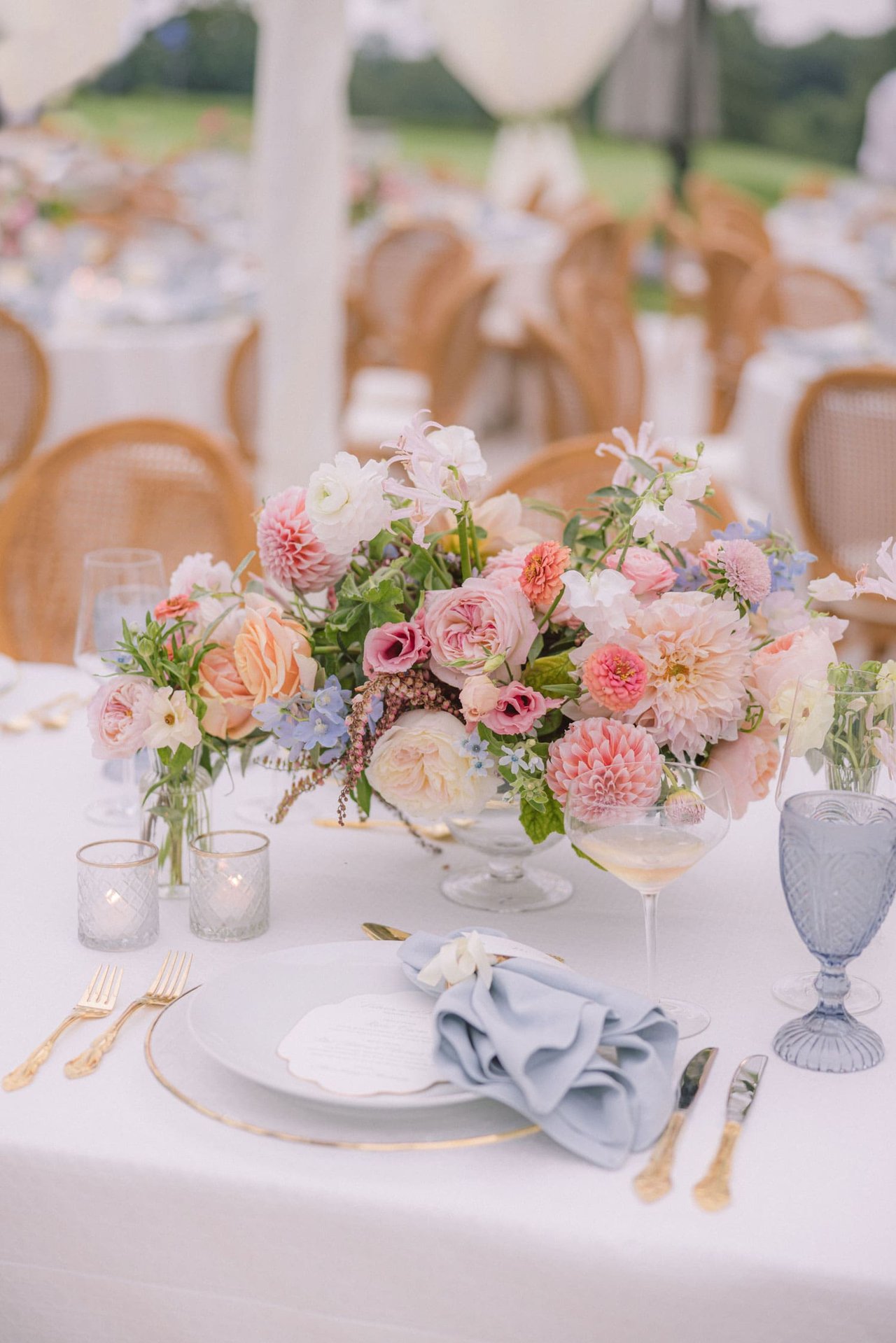 Pastel Wedding Reception Place Setting