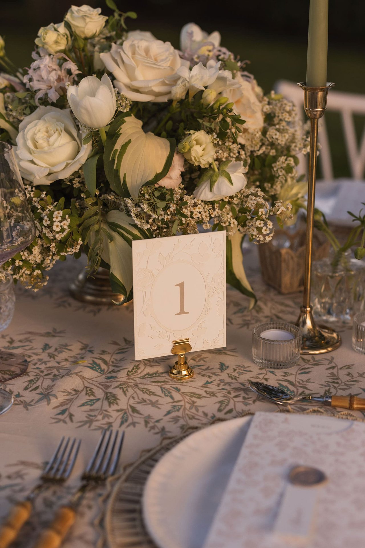 Vintage-Inspired Floral Table Number