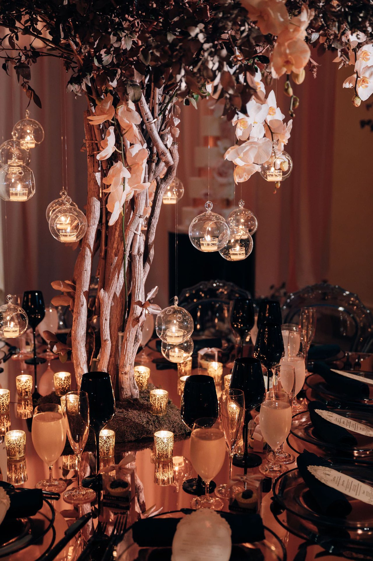 "Tree" Centerpiece with Tea Lights