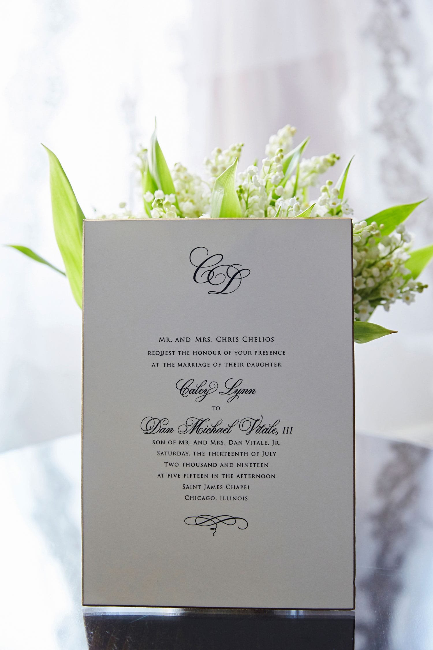 Sophisticated Chicago Wedding Invitation
