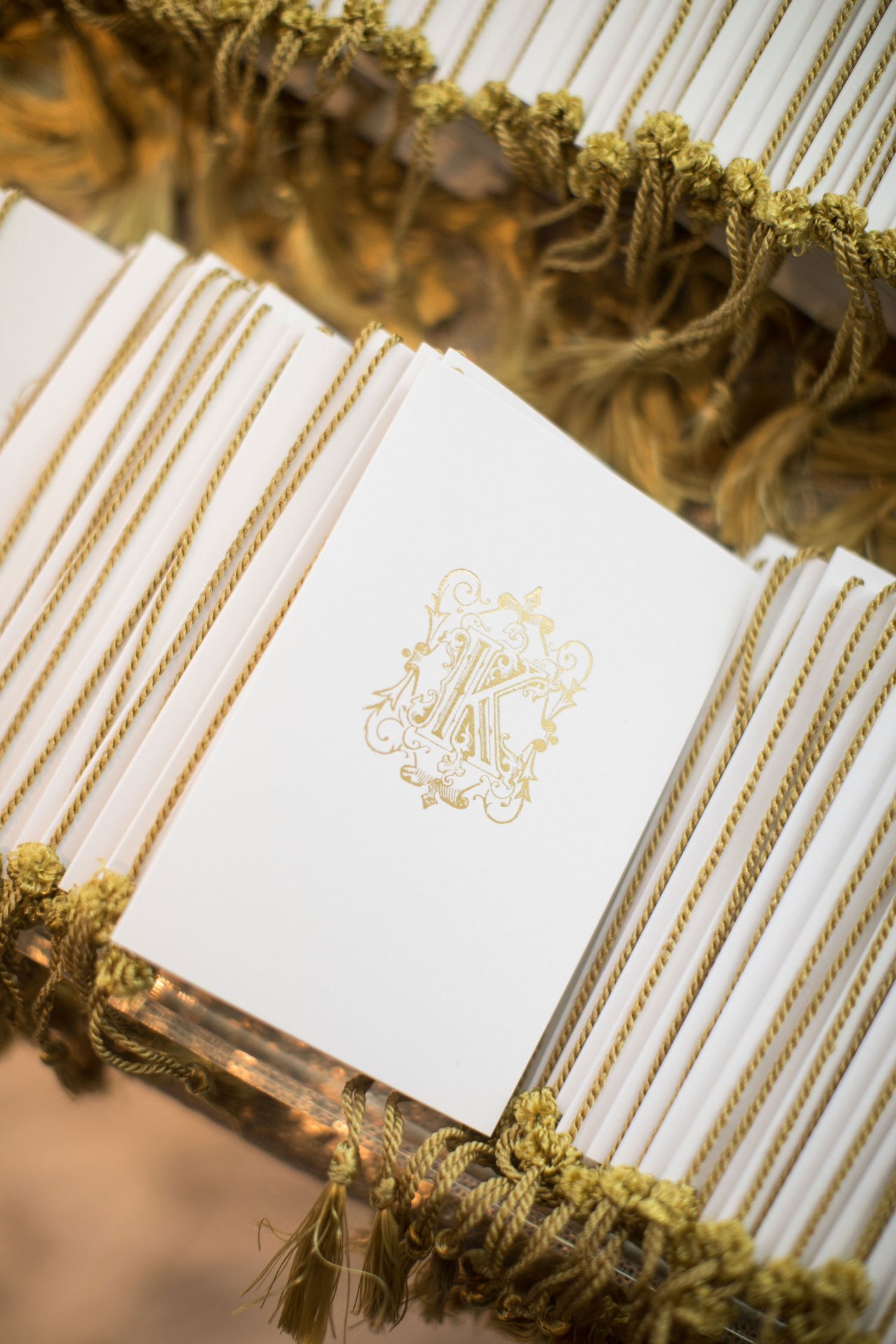 White & Gold Monogram Ceremony Program