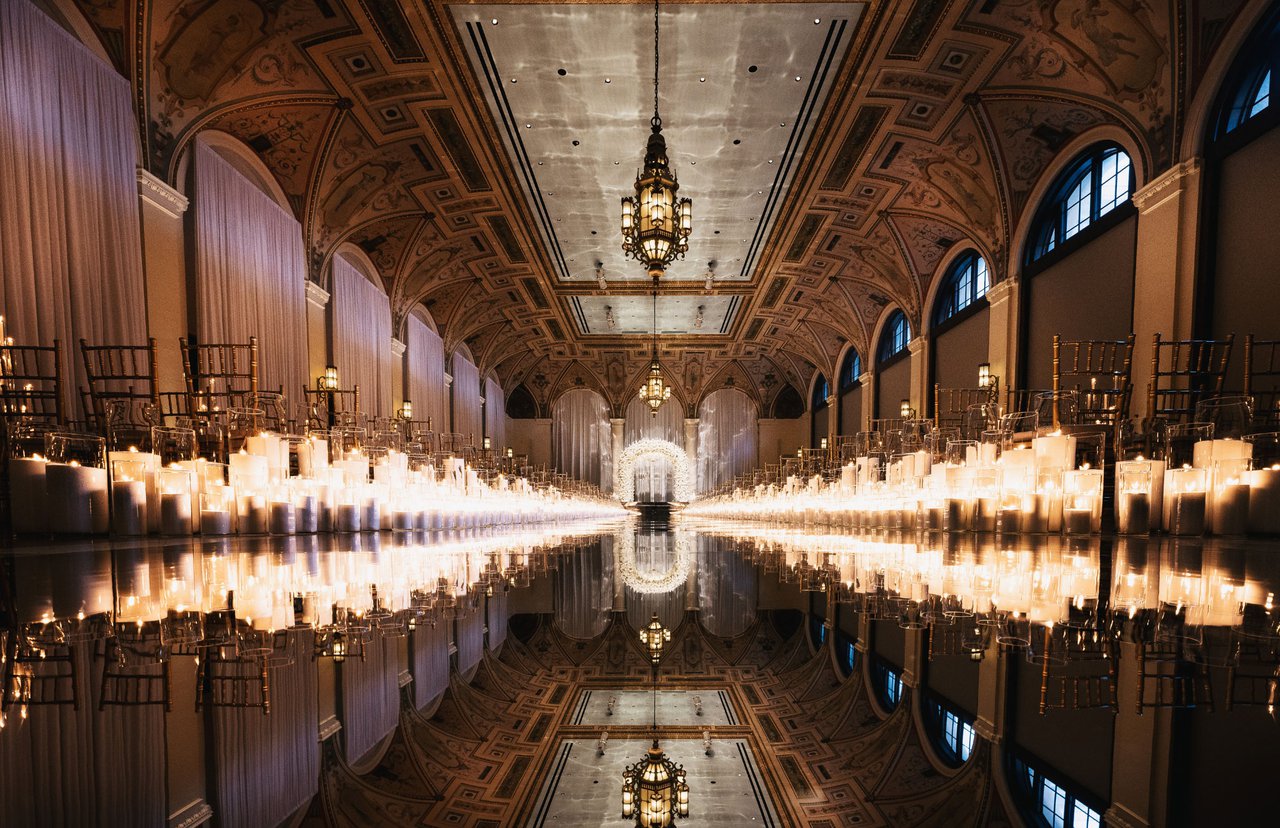 Luxury Candle + Mirror Ballroom Ceremony